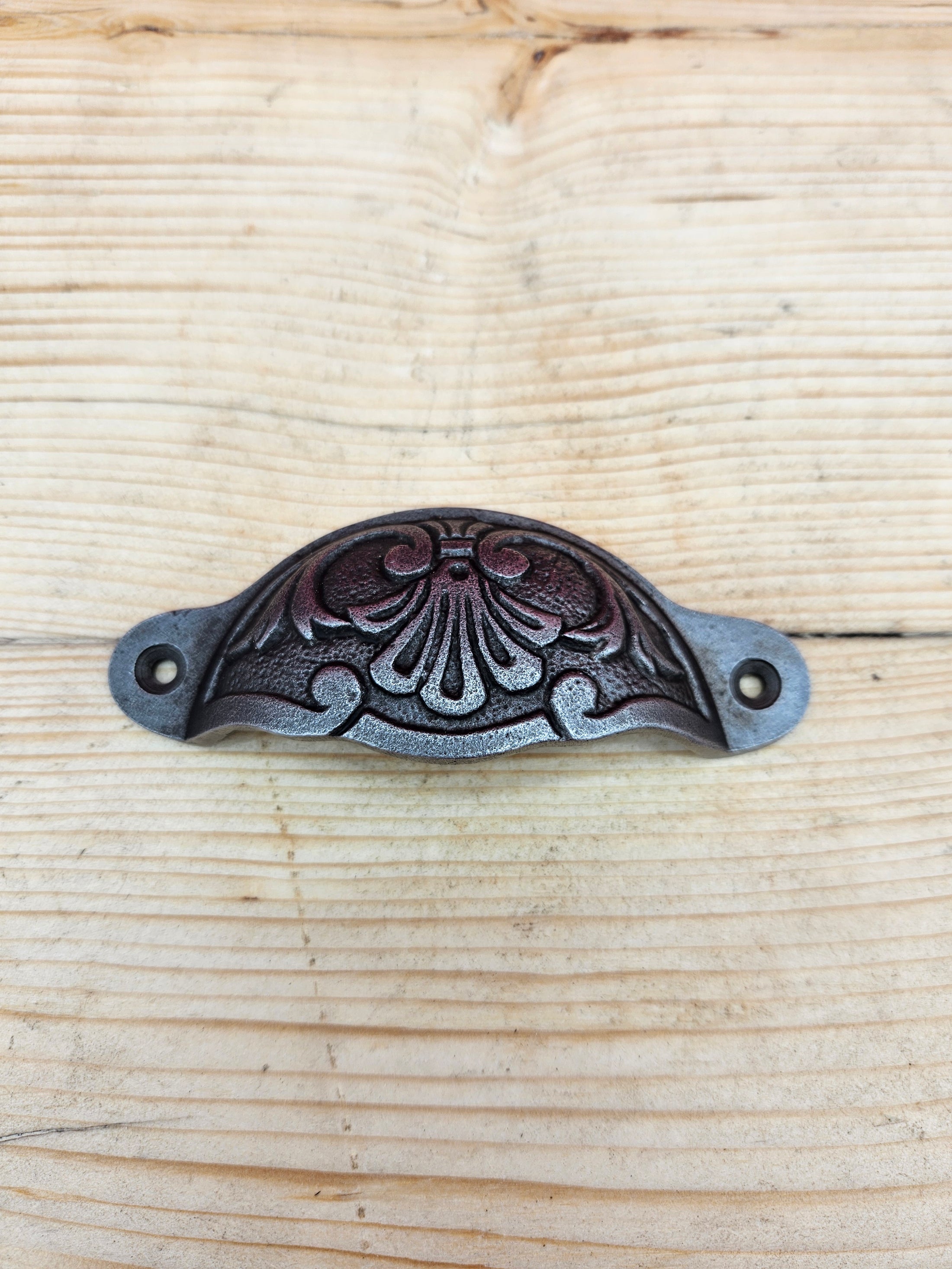 Antique Iron Cup Pull Handle | Fancy Slim Design – Spearhead & Company