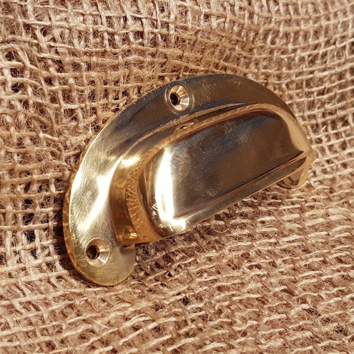 Lipped Design Cup Pull Handle - Brass – Spearhead & Company